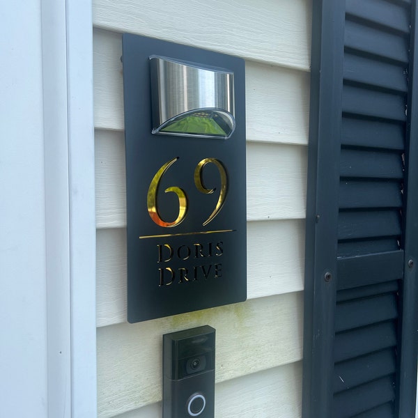 Modern Black Mirror House Sign With Light Contemporary Mirror Marble ...