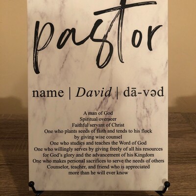 Pastor Definition Print Appreciation Day Plaque Gift Stand Christian ...
