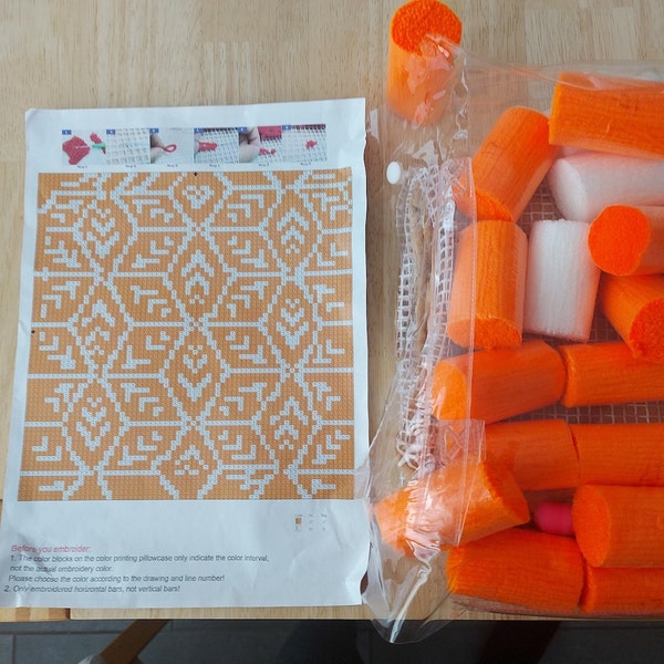 Latch Hook Kits Make Your Own Cushion Cartoon Lattice Pre-printed ...