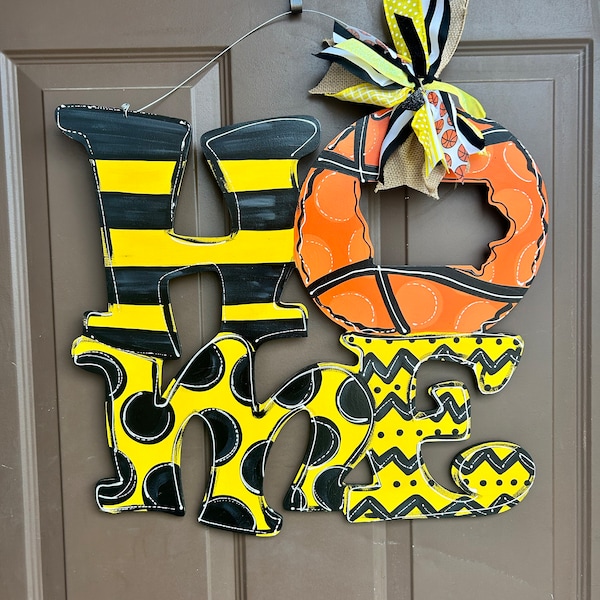 Whimsical Door Hanger, Colorful, Spring, Summer, All Year, Handmade ...