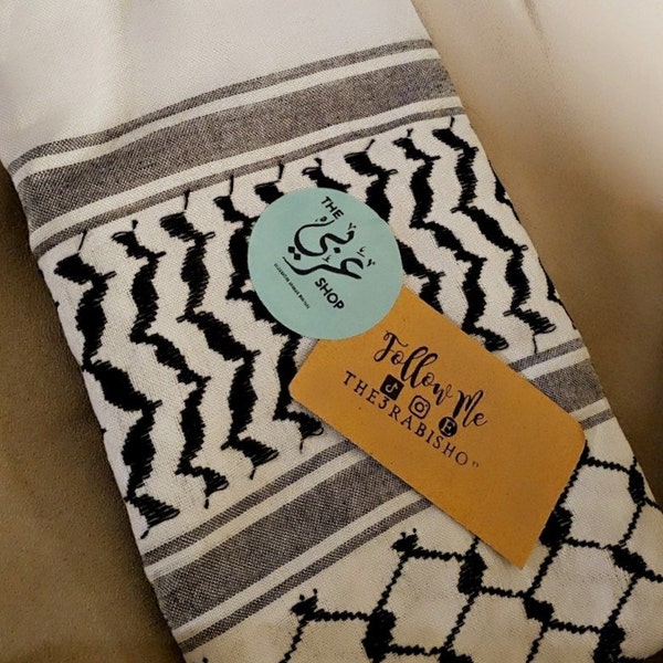 Original Palestinian Keffiyeh | Jordanian Hatta | Black and White ...