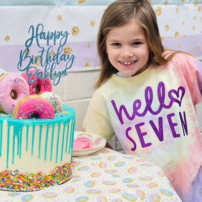 Hello Seven Shirt, 7th Birthday Shirt, Pastel Tie Dye Shirt, Birthday ...