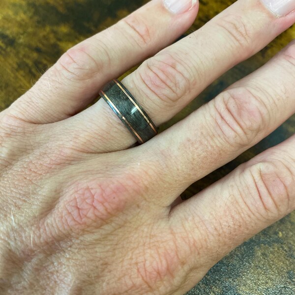 Mens Wedding Band "the Rsg" Made From Santos Rosewood, Silver and ...