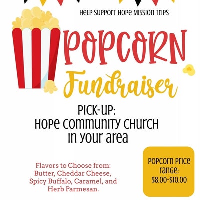 EDITABLE Popcorn Fundraiser Flyer Template, Charity Non Profit Event ...