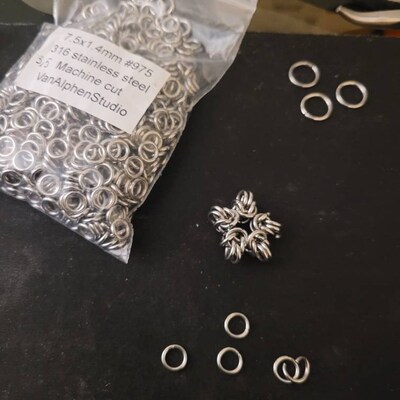 6.3x1.2mm, Stainless Steel Jump Rings, Machine Cut, Chainmaille Rings ...