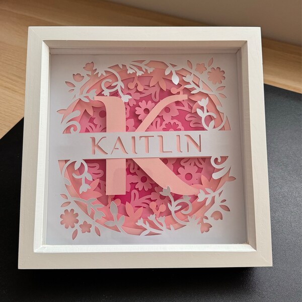 3D Flower Split Monogram A-Z Shadow Box, Alphabet Family Name SVG ...