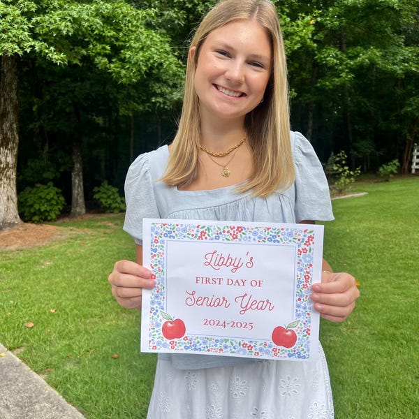 Printable First Day of School Sign, Reusable Last Day of School Sign ...