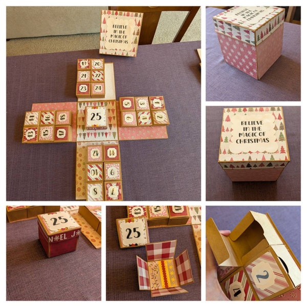 Exploding Box Advent Calendar !digital Cutting File for Cricut and ...