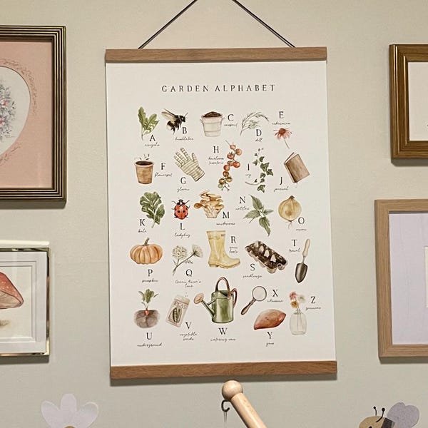 Garden Alphabet | Watercolor Nursery Art | Garden ABC Print | Playroom ...