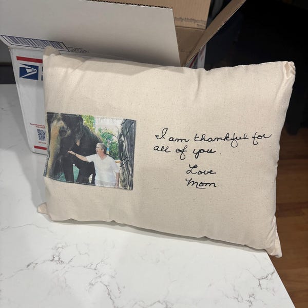 Memory Shirt Pillow With Handwriting and Picture, Made From Clothing ...