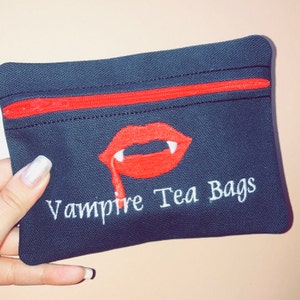 Vampire Tea Bags Tampon & Maxi Pad Bag Zippered Fabric Purse | Etsy