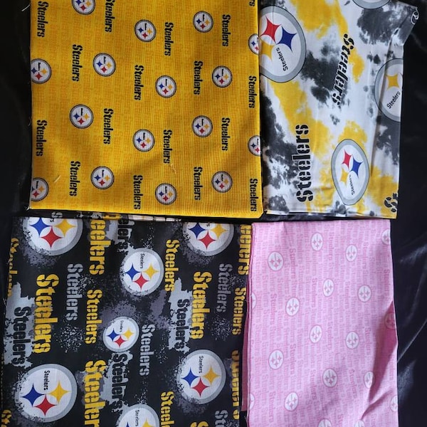 NFL Logo Pittsburgh Steelers Black & Yellow 100% Cotton Fabric by ...