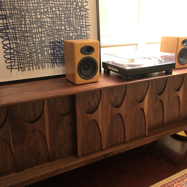 Mid Century Modern, Walnut TV Stand Cabinet - Handmade Media Console ...