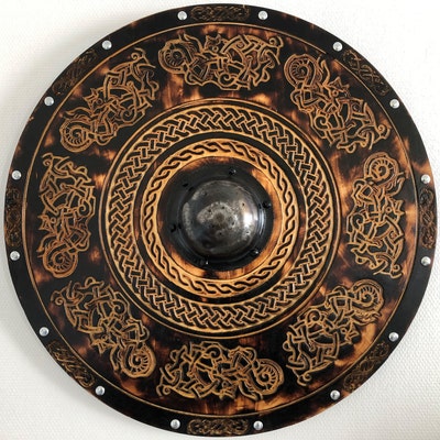 Viking Shield Norse Dragon, Viking Wall Decor,wood Wall Art,handmade ...