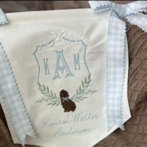 Custom Stork Baby Hospital Banner | Embroidered Birth Announcement ...