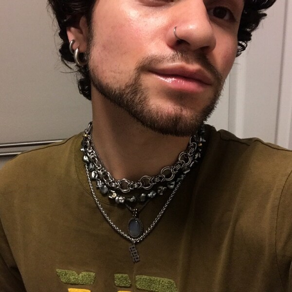 7mm Rosetta Chainmail Link Choker / Necklace Stainless Steel Gothic ...