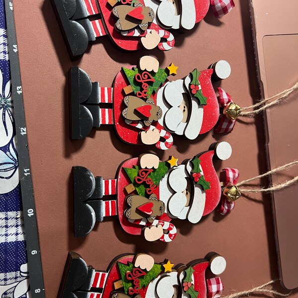 Standing Mini Santa SVG File | Lucky | Laser Cut File | Christmas SVG ...