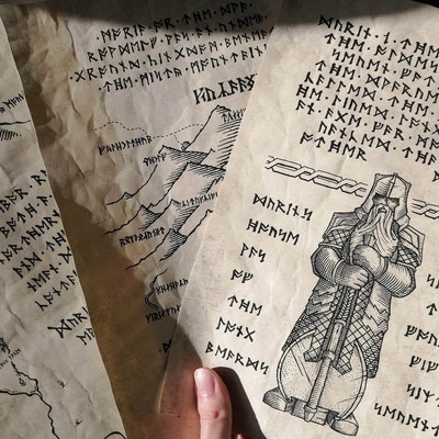 3 Dwarven Runic Pages Scrolls From the Realm of Tolkien - Etsy