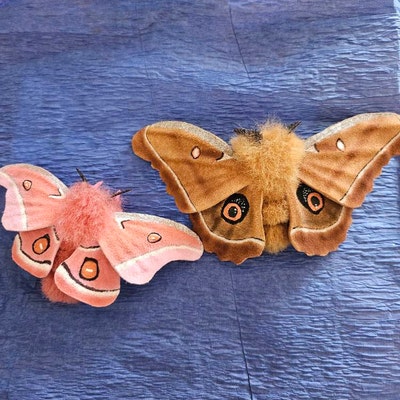 Rosey Maple Moth, Moth Figurine, Decoration, Needle Felted, Realistic ...