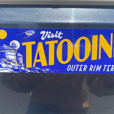 Vinyl Sticker, 'visit Tatooine' 15cm X 5cm Star Wars, Bumper Sticker, A ...