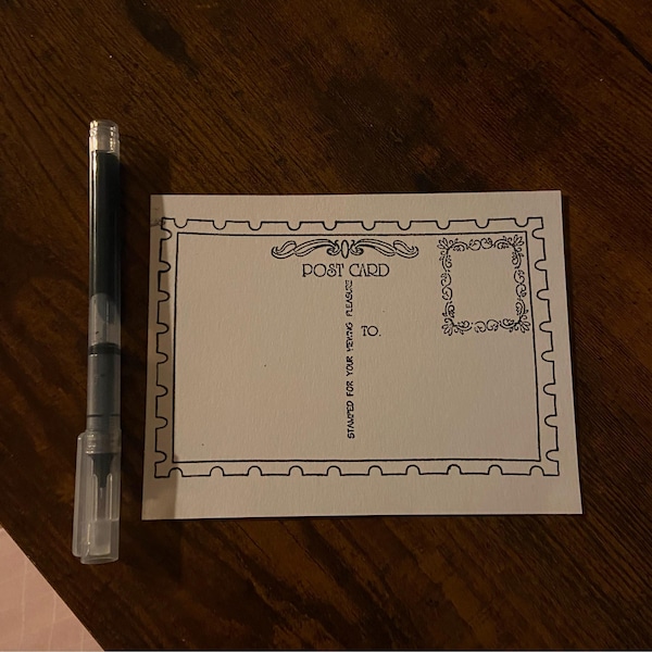 Post Card Back RUBBER STAMP, Post Card Stamp, Hand Made Postcards ...