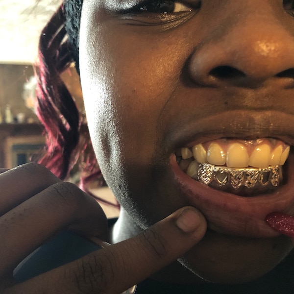 Custom Silver Grillz 925 Sterling Silver Teeth Real Diamond Cut Silver ...