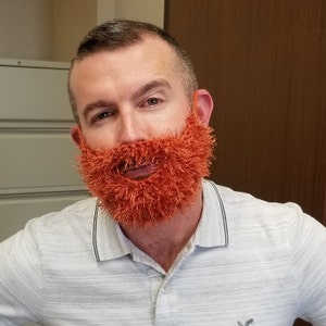 Fuzzy Beard in WHITE Hand Crochet Beard and Mustache Only - Etsy