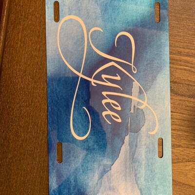 Watercolor Wash Personalized License Plate Painted Pattern - Etsy