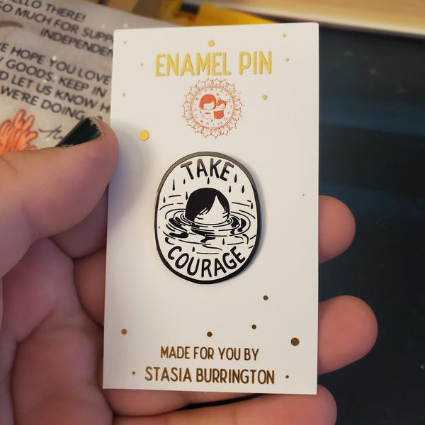 Take Courage Enamel Pin - Sweet Optimist - Etsy
