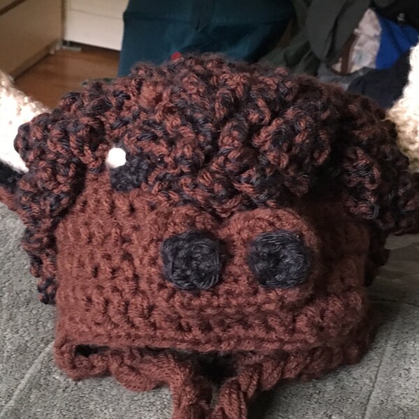 Buffalo Hat Pdf PATTERN, 1 Year to Adult, Bison Hat With Horns to ...