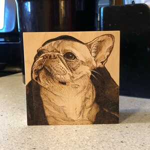 6x6 Inch Example Piece for Wood-burned Pet Portrait Custom | Etsy