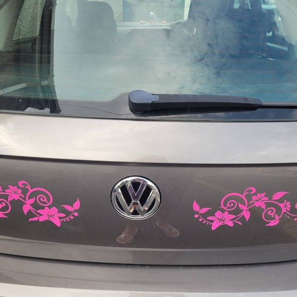 Set Lily Flowers Car Decal: Floral Auto Jeep, Van, Camper Stickers - Etsy