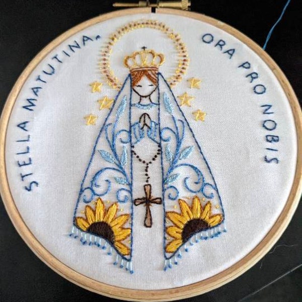Hand Embroidery Pattern Pdf, Virgin Mary "morning Star" Embroidery ...