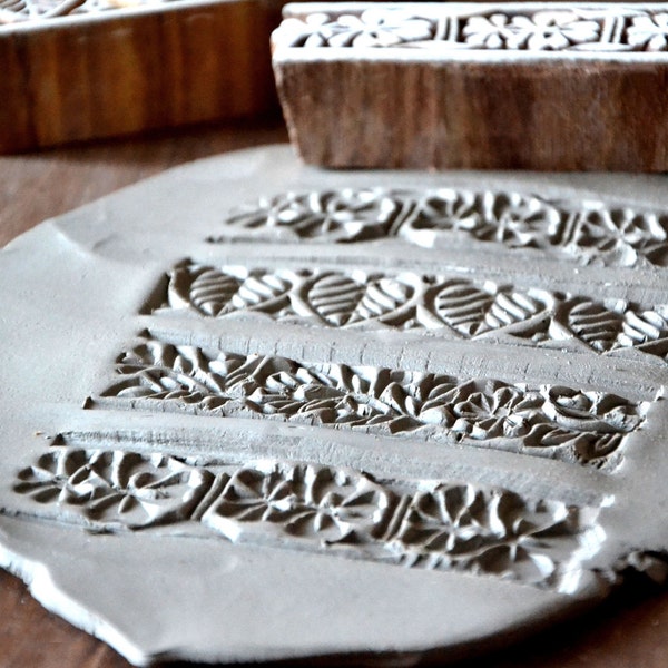 Mehndi Print Blocks Stylish Border Pattern Wooden Stamps (set of 10) - Etsy