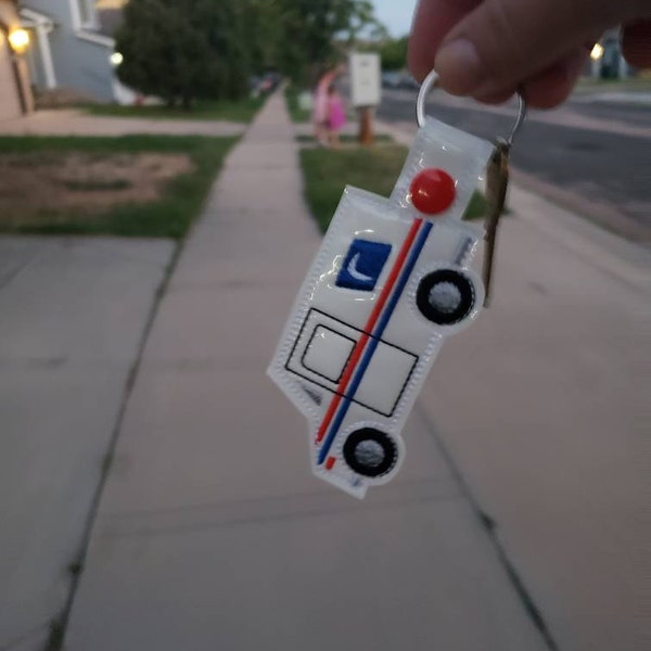 Mail Truck Keychain, Mail Key Keychain, Mail Truck Bag Tag, Mail Truck ...