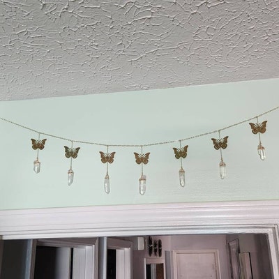 Wall Hangings/ Crystal Wall Hanging/ Wall Art/ Wall Banner/ Butterfly ...