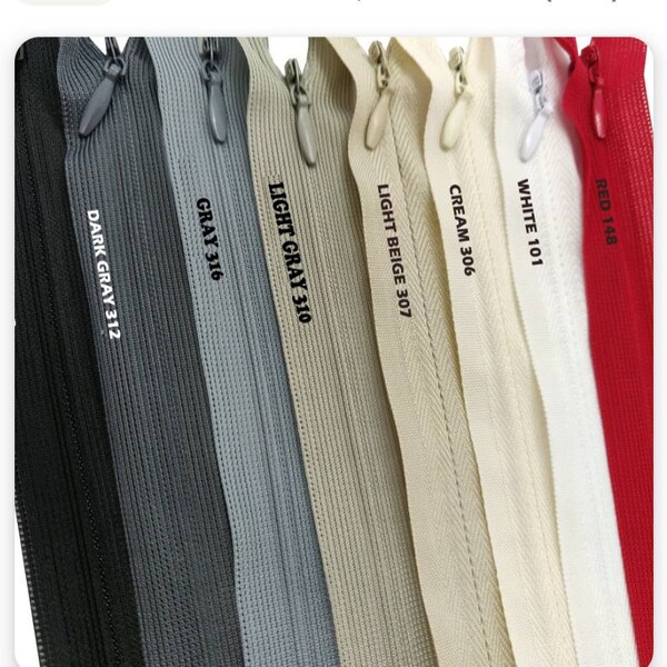 Waterproof Nylon Zip Zipper CLOSED END Zips Black, Navy Blue 18, 20 ...