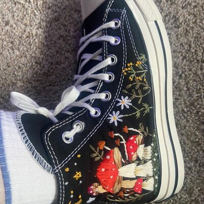 Converse Embroidered Custom Cartoon, Neighbor Totoro Embroidered ...