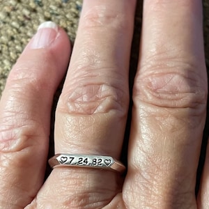 Custom Signet Ring Name Ring Stackable Bar Ring Minimalist Ring ...