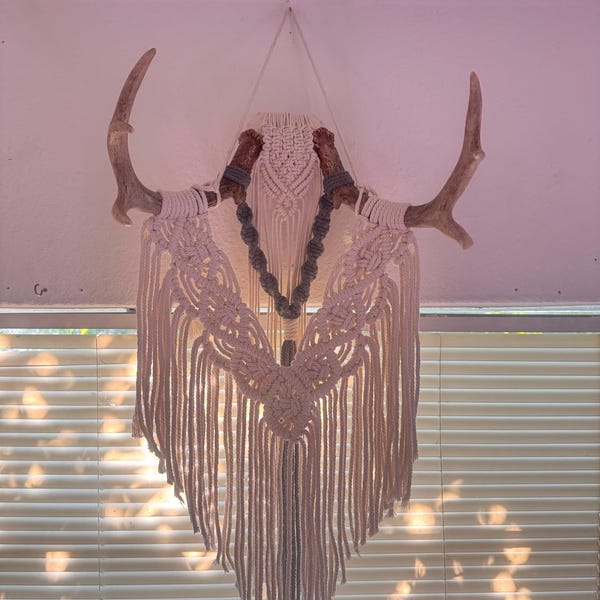 Macrame Antler Tutorial Pattern Wall Hanging, Digital Download, Witchy ...