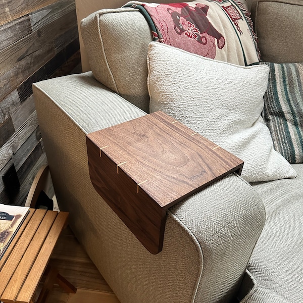 Sofa Arm Table Tray, Small Side Table Alternative, Walnut and Maple ...