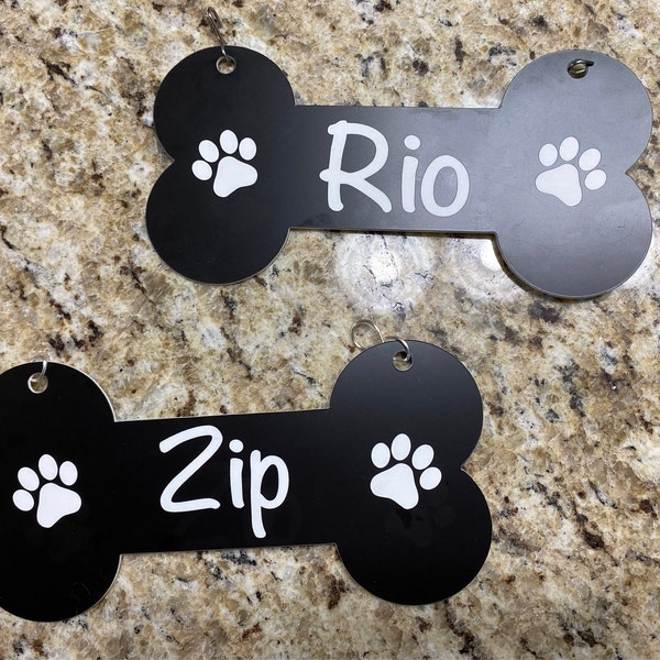 Dog Name Plate | Crate Pet Tag | Doghouse Sign | Kennel Pet Name | Pet ...
