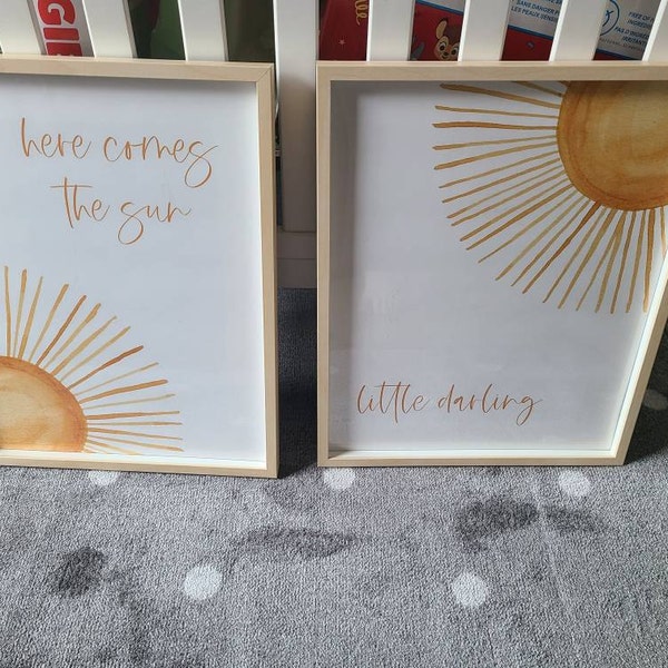 Boho Setting Sun Nursery Wall Art Print, Set of 2 Prints, Boho Sunshine ...