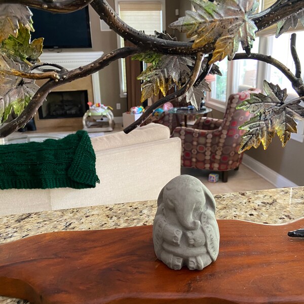 ZEN ELEPHANT BUDDHA: Solid Stone Sculpture. Home & Garden Statue ...