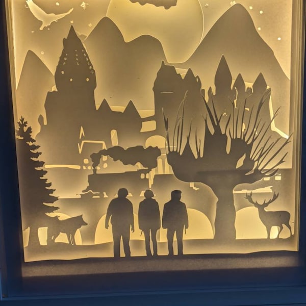 Mountain Forest Cabin Shadow Box SVG, Layered Card Stock Cut Files for ...