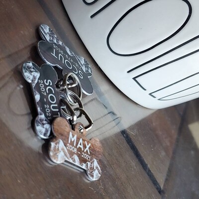 Mountains Dog Tag for Dogs, Rustic Dog Tag, Outdoors Personalized Pet ...