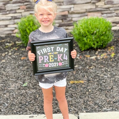 First Day of Pre K4 Sign 1st Day of School Sign 2024 Printable Pre-k4 ...