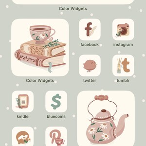 Book Lover App Icons, Bookworm Ios Icons, iPhone Icons for Book Lovers ...