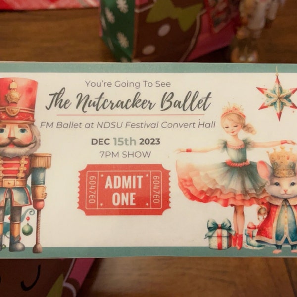Editable Nutcracker Ticket , Personalized Nutcracker Ballet Surprise ...