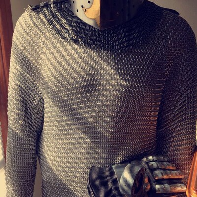 Chainmaille Hood Coif Armor Medieval Renaissance Costume Cosplay Larp ...